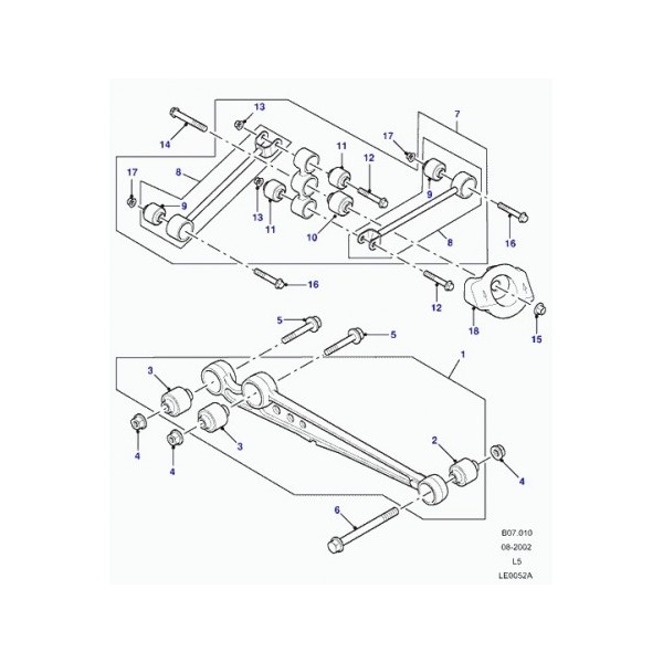 SILENT BLOC TIRANT PONT AVANT ARRIERE COTE CHASSIS