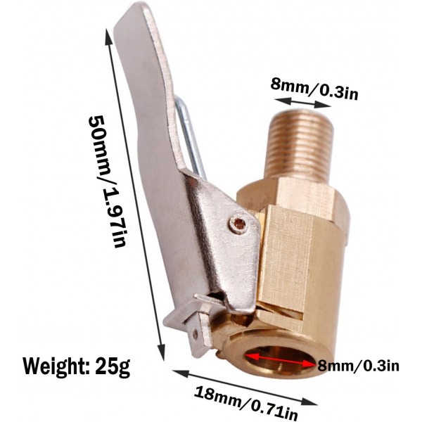 ADAPTATEUR Air Comprimé à Clip 8mm Adaptateur Valve